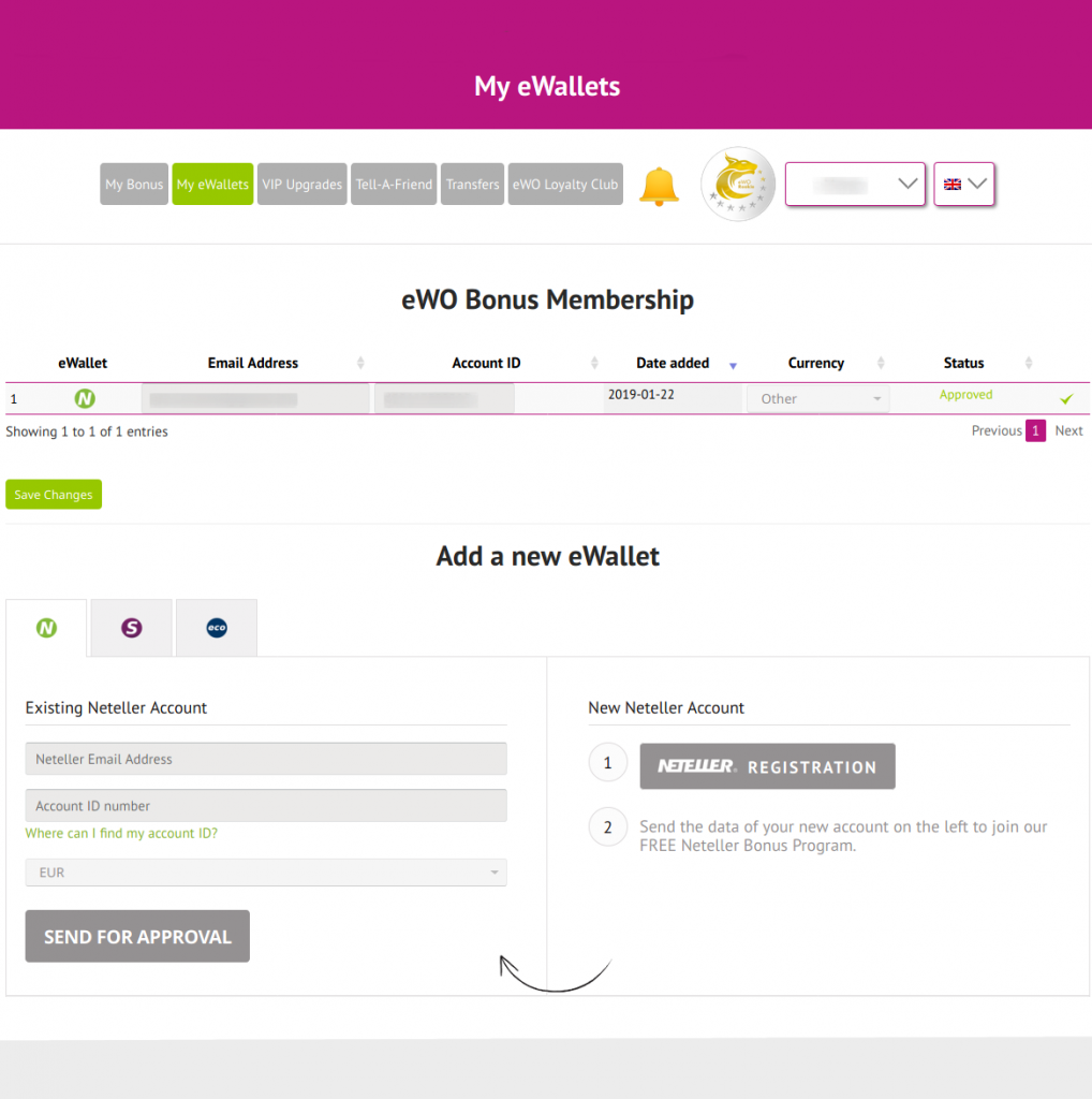 New eWO Dashboard & Live Chat • eWallet-Optimizer